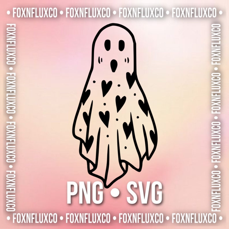 Heart Ghost SVG PNG Digital Download - Etsy
