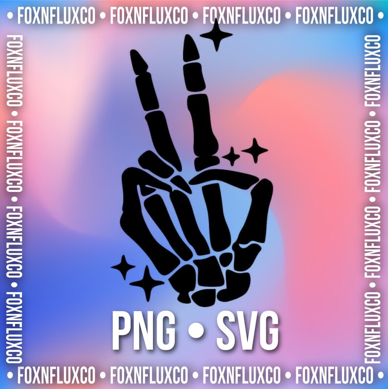 Skeleton Peace Sign Stars Trio SVG PNG Digital Download - Etsy Australia
