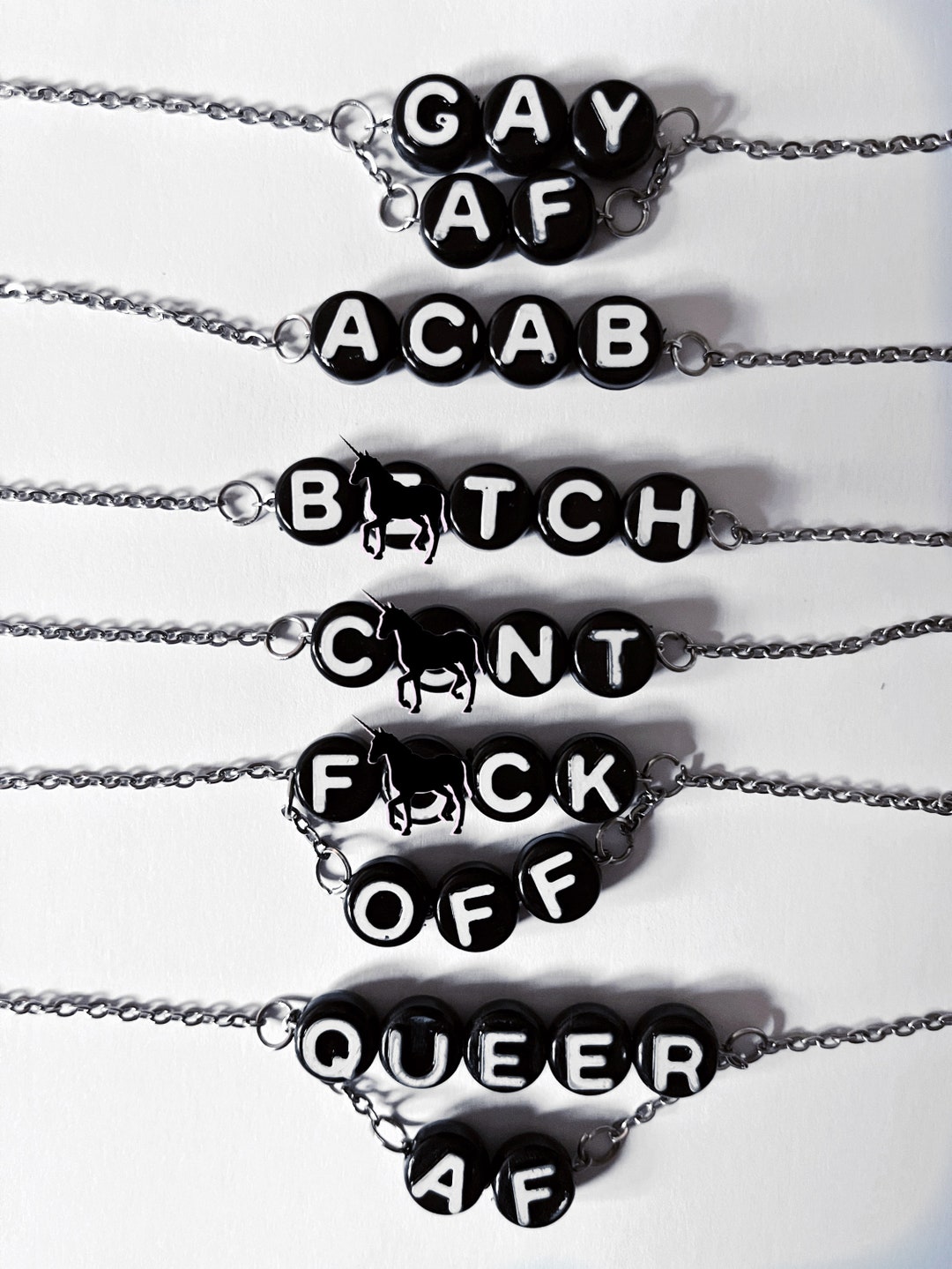 Cursed Word Bracelets - Etsy