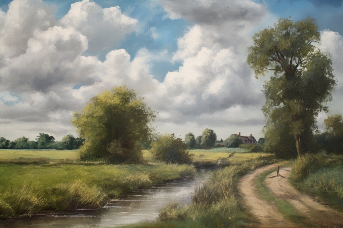 Dutch Landscape at Noon Oil Painting - Etsy