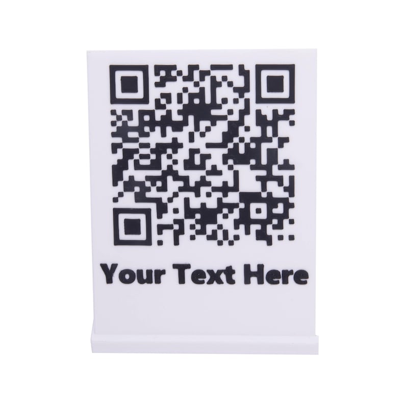 Custom QR Code Display Stand – Modern & Elegant | Personalized Text ...
