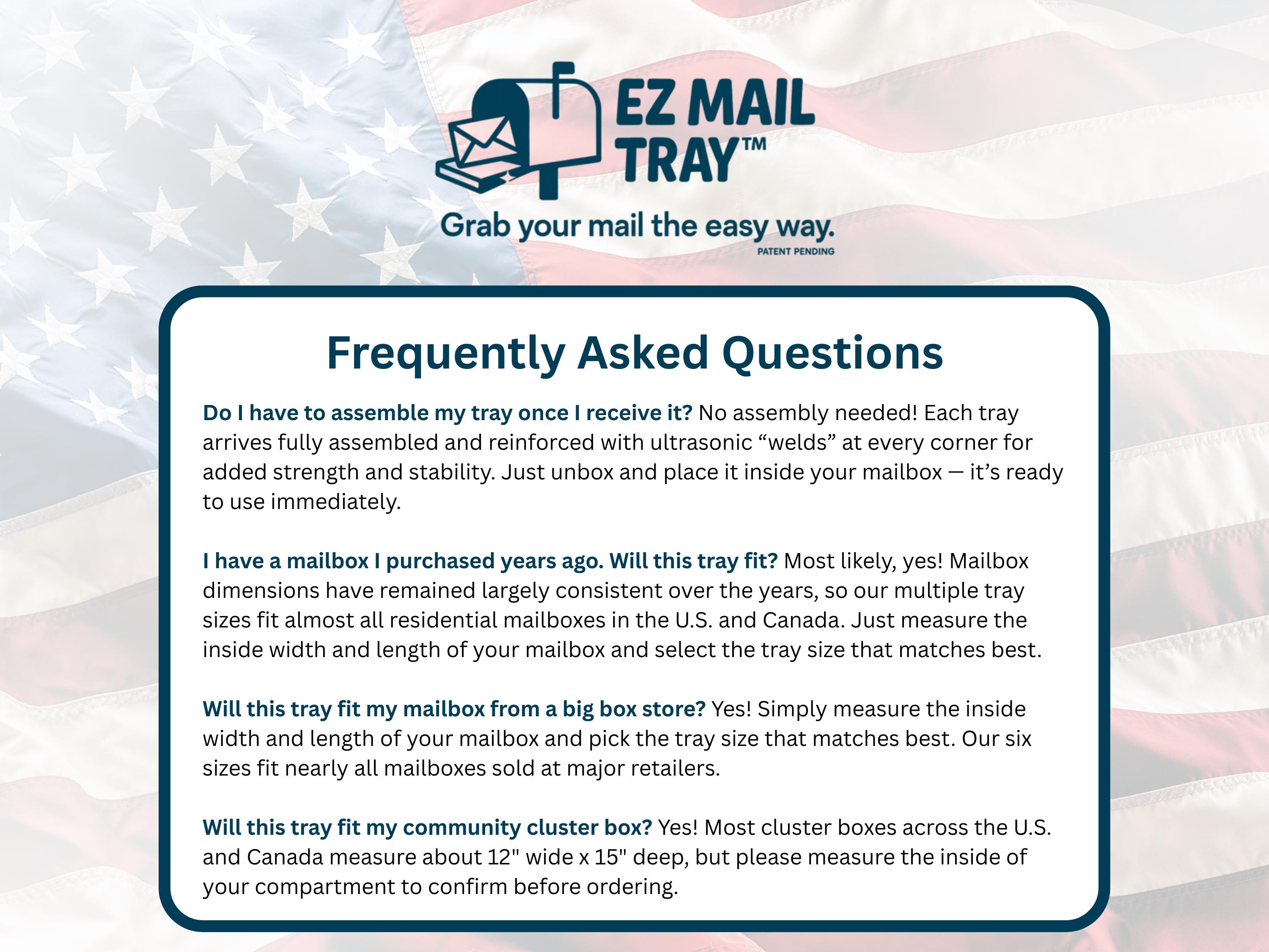Mailbox Tray Insert for Easy Mail Retrieval — EZ Mail Tray™ Organizer ...