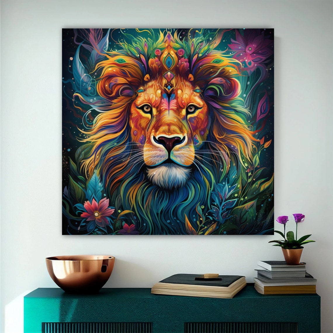 Roar, Leo Zodiac Star Sign Print, Wall Art Lion Head, Digital Download ...