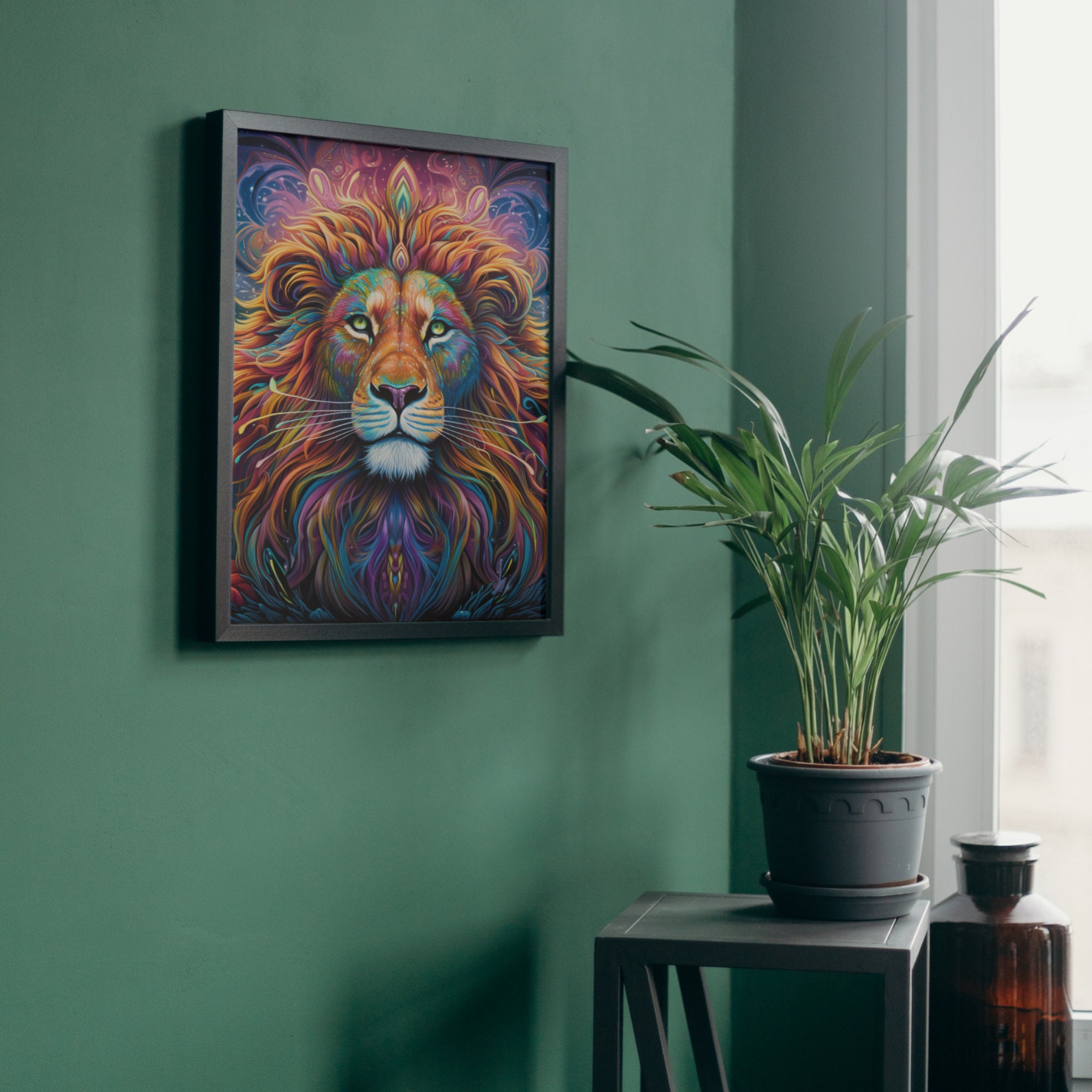 Roar, Leo Zodiac Star Sign Print, Wall Art Lion Head, Digital Download ...