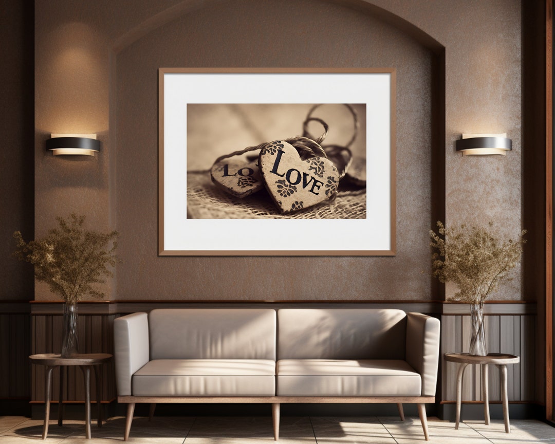 Love Heart Printable Wall Art, Home Decor, Lounge Wall Art, I Love You ...