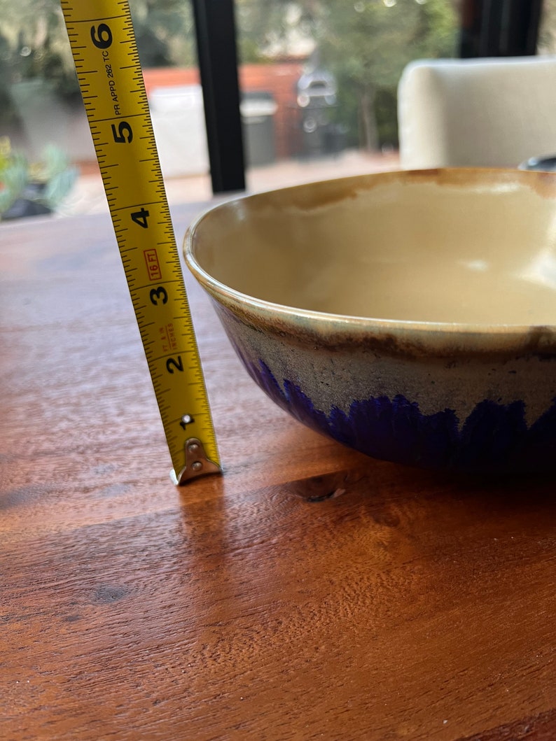 Antique 19th Century Persian Pottery Bowl Blue Drip Glaze Possibly From ...