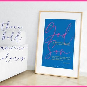 John 3:16 Printable Christian Wall Art, Set of 3 Modern John 316 ...
