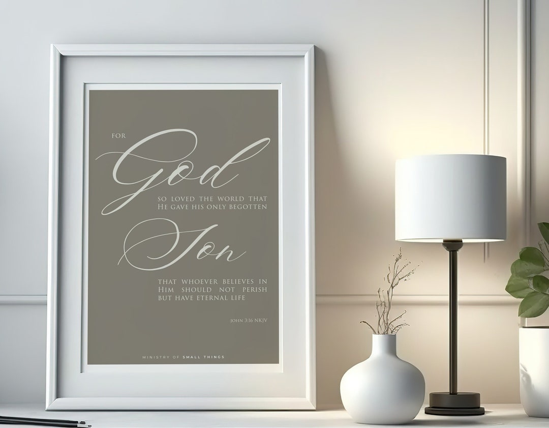 John 3:16 Bible Verse Wall Art Print, John 316 Scripture Art Print ...