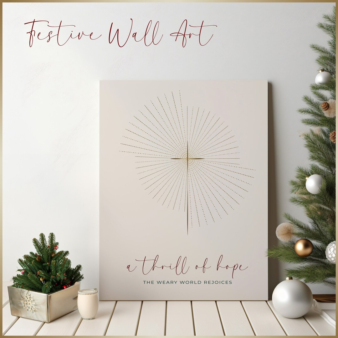 A Thrill of Hope Hymn Verse Printable Wall Art, O Holy Night Print ...