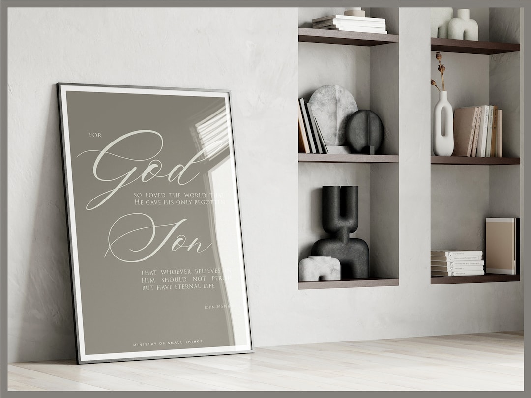 John 3:16 Printable Christian Wall Art, John 316 Scripture Art Print ...
