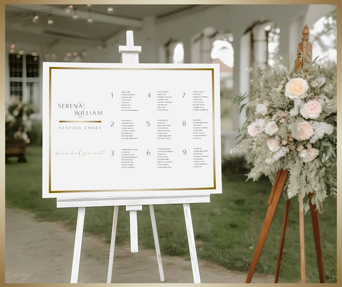 Wedding Seating Chart Template, Wedding Seating Plan With Free Planner ...