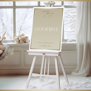 Wedding Goodbye Sign, Goodbye Poster, Gold Editable Wedding Goodbye ...