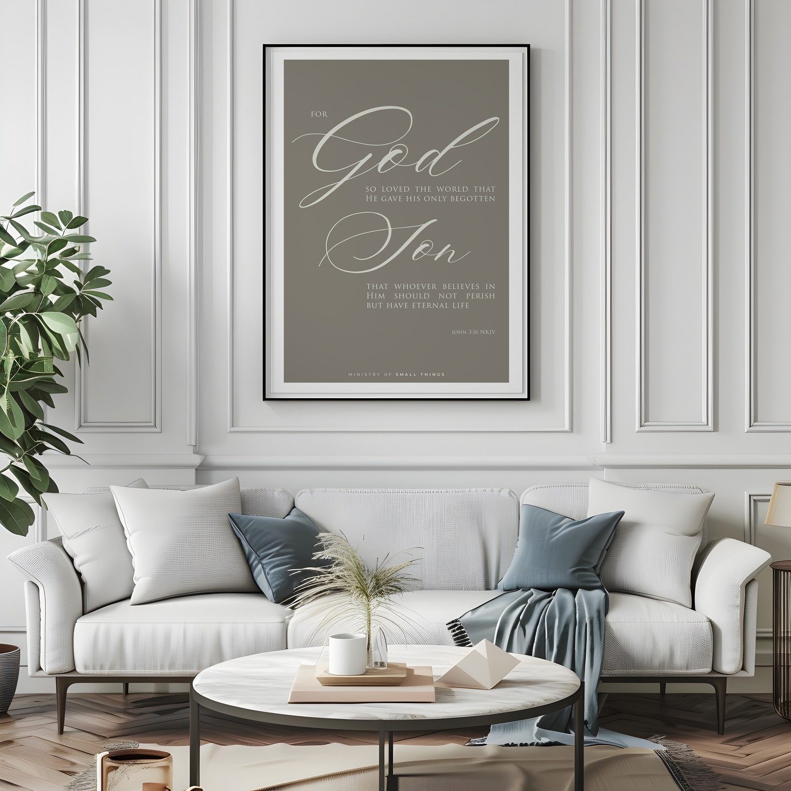 John 3:16 Bible Verse Wall Art Print, John 316 Scripture Art Print ...