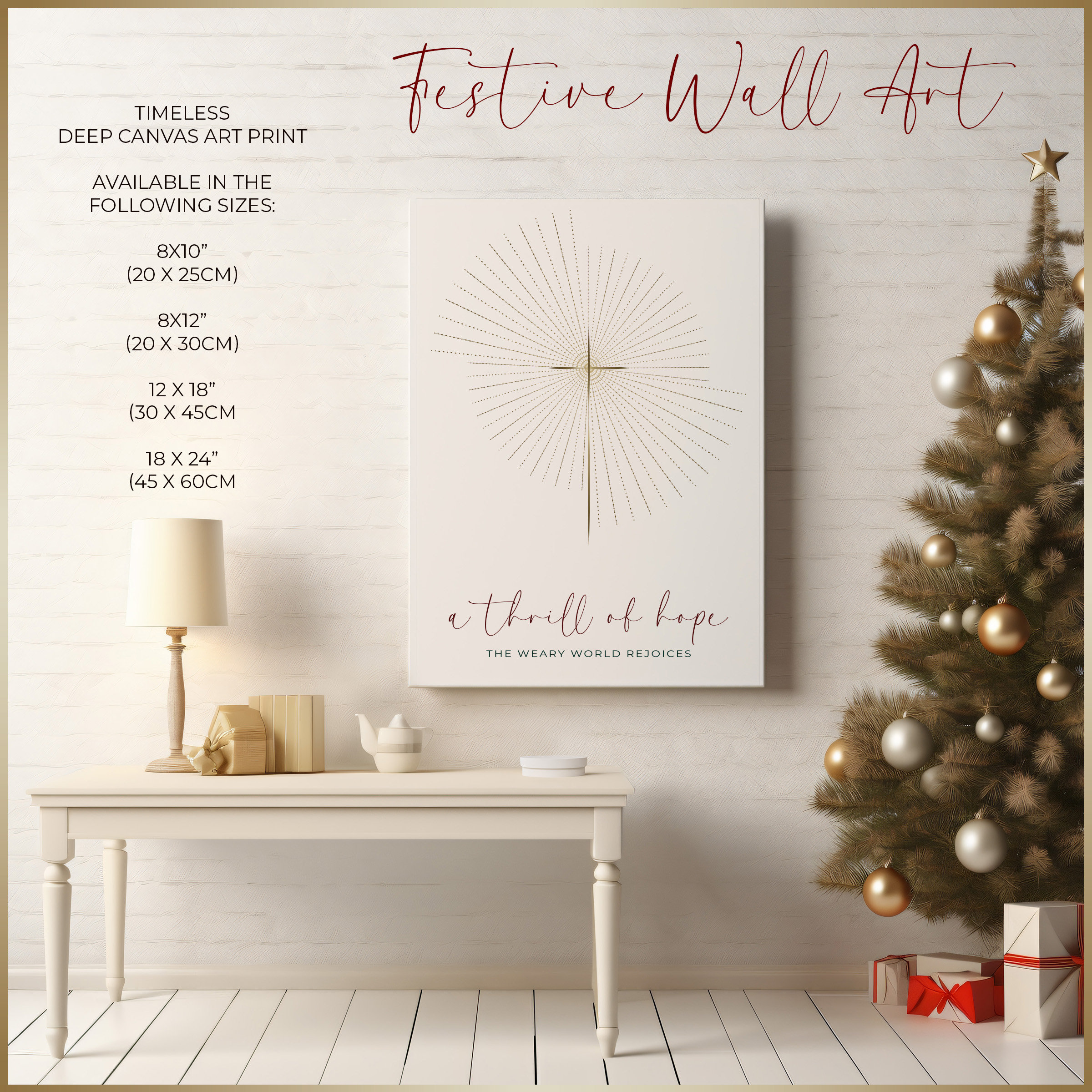 A Thrill of Hope Hymn Verse Printable Wall Art O Holy Night - Etsy