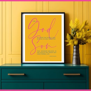 John 3:16 Printable Christian Wall Art, Set of 3 Modern John 316 ...