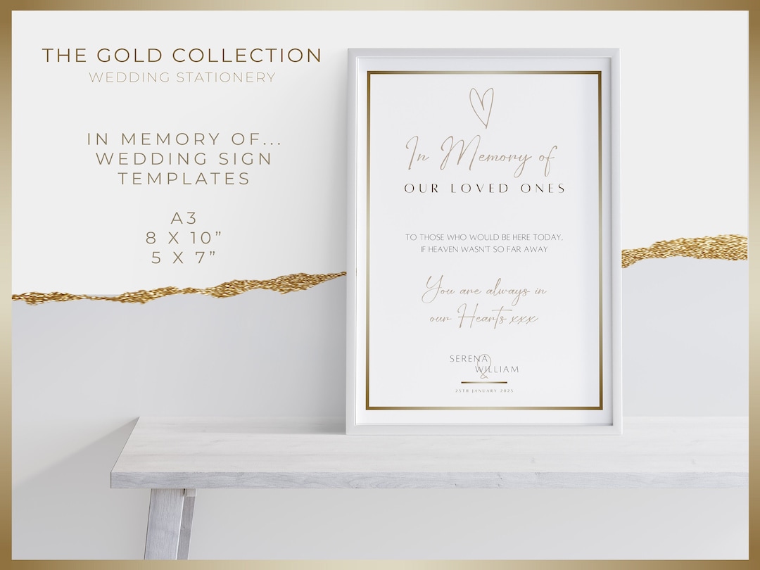 In Memory of Wedding Sign Template, Printable Memorial Sign Printable ...
