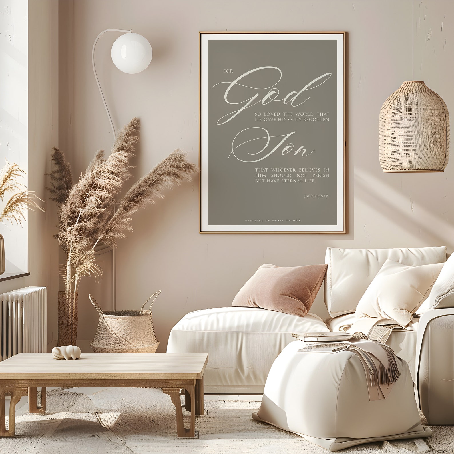 John 3:16 Bible Verse Wall Art Print, John 316 Scripture Art Print ...