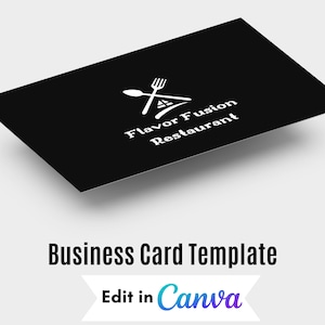 Restaurant Business Card Template DIY Chef Editable Business Calling ...