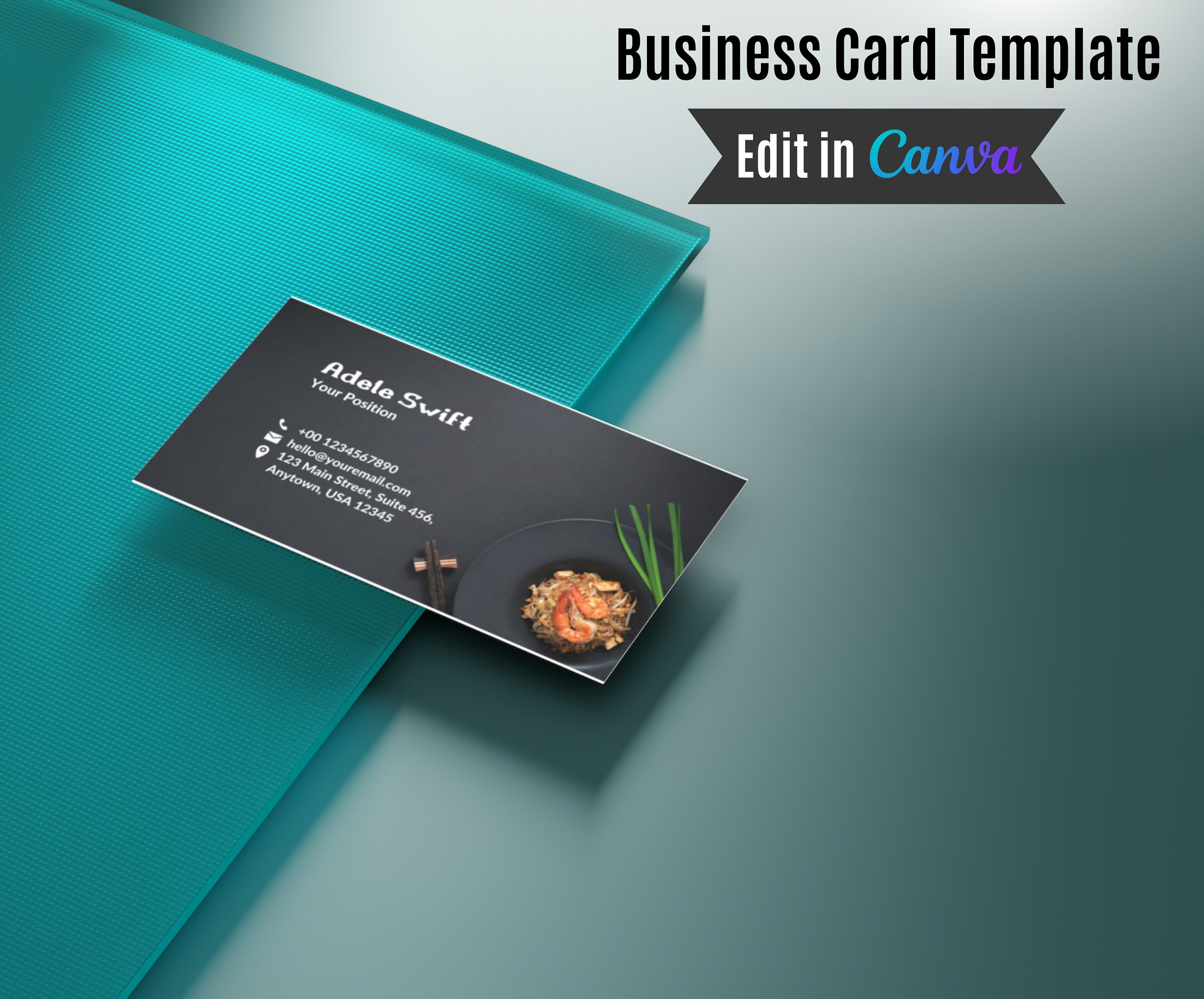 Restaurant Business Card Template DIY Chef Editable Business Calling ...