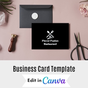 Restaurant Business Card Template DIY Chef Editable Business Calling ...