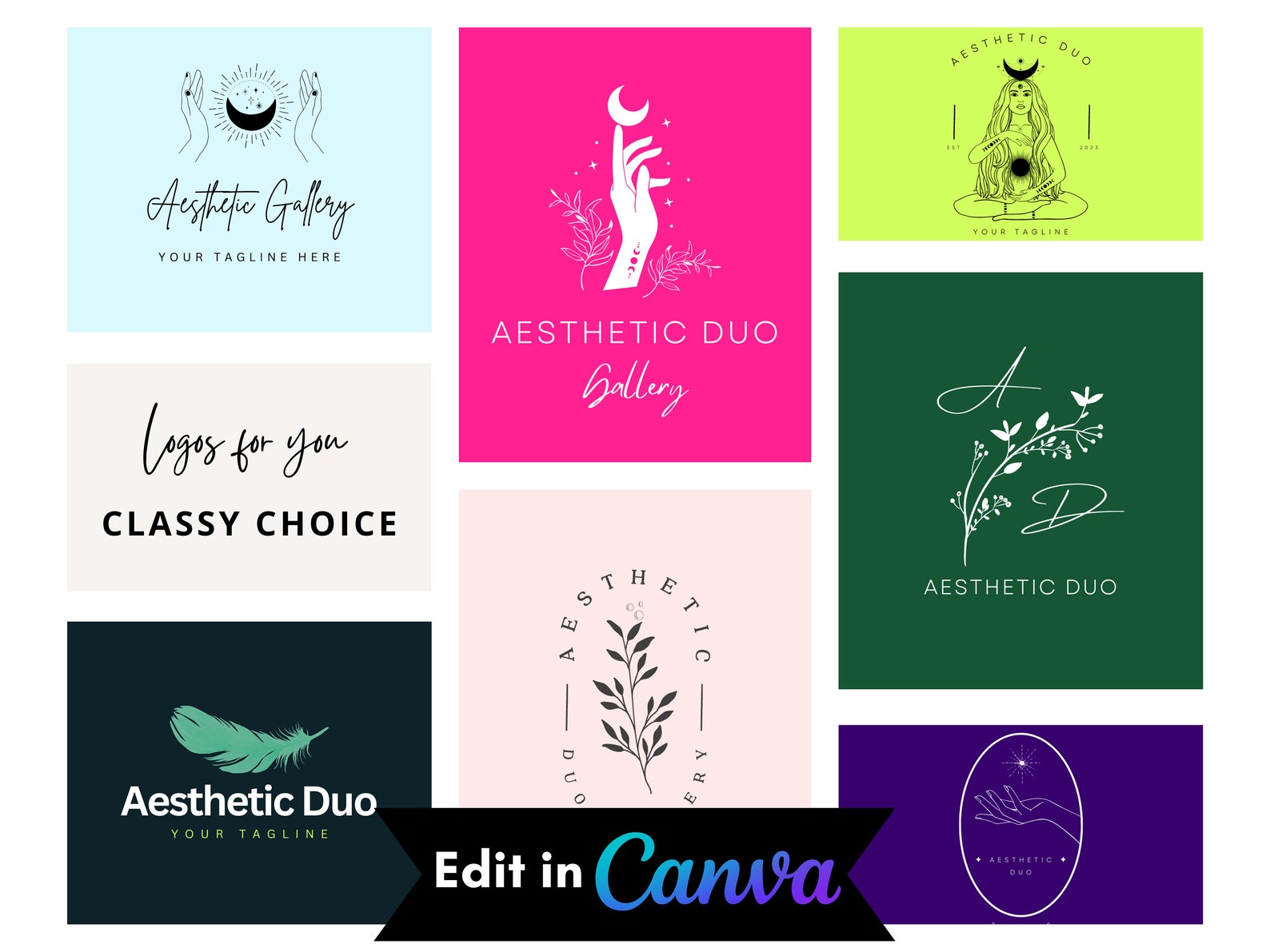Logo 100+ Design Beauty Logo Package, Premade Spa Logo, Aesthetics Logo ...