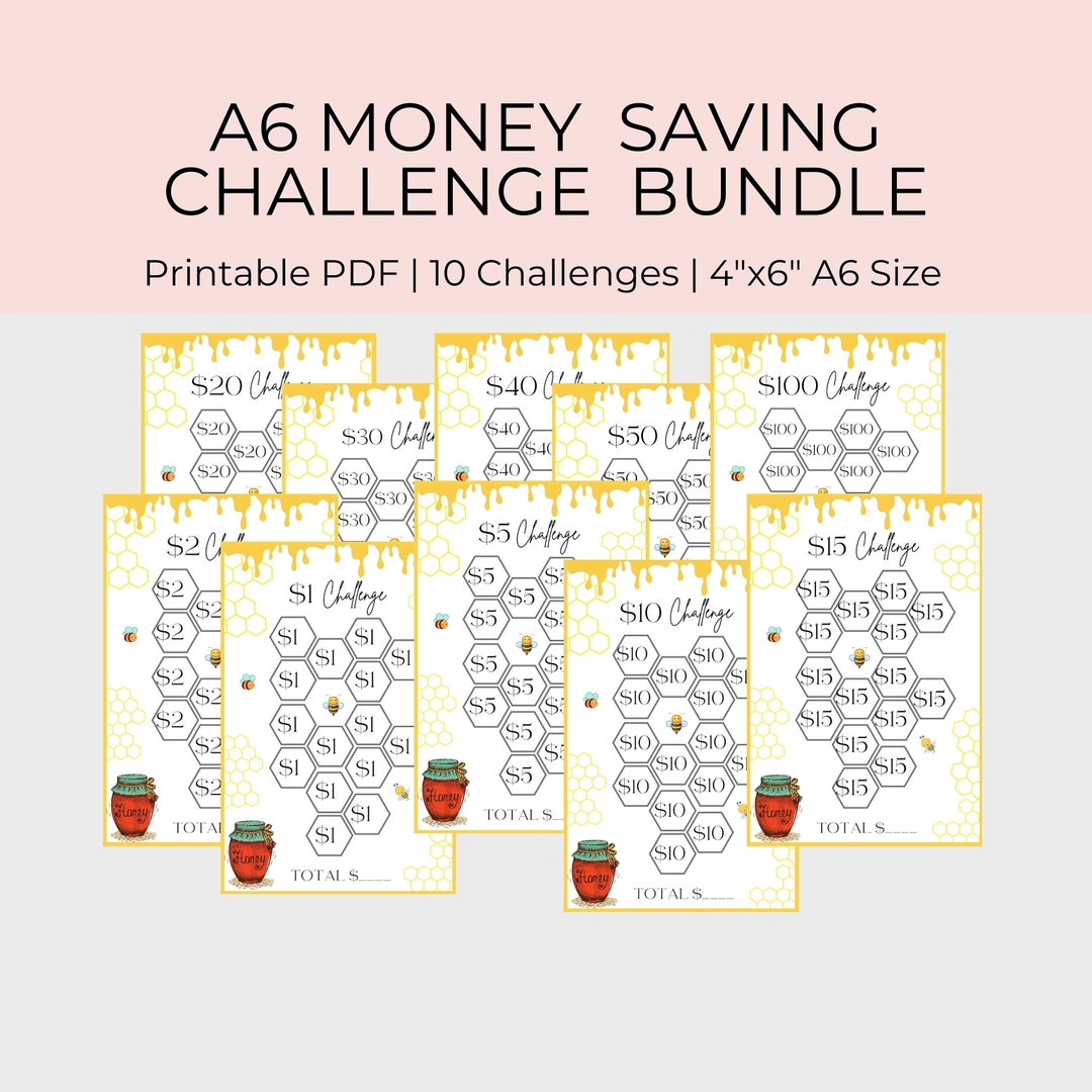 Money Saving Challenge, Saving Challenge Printable A6,minimalist Low ...