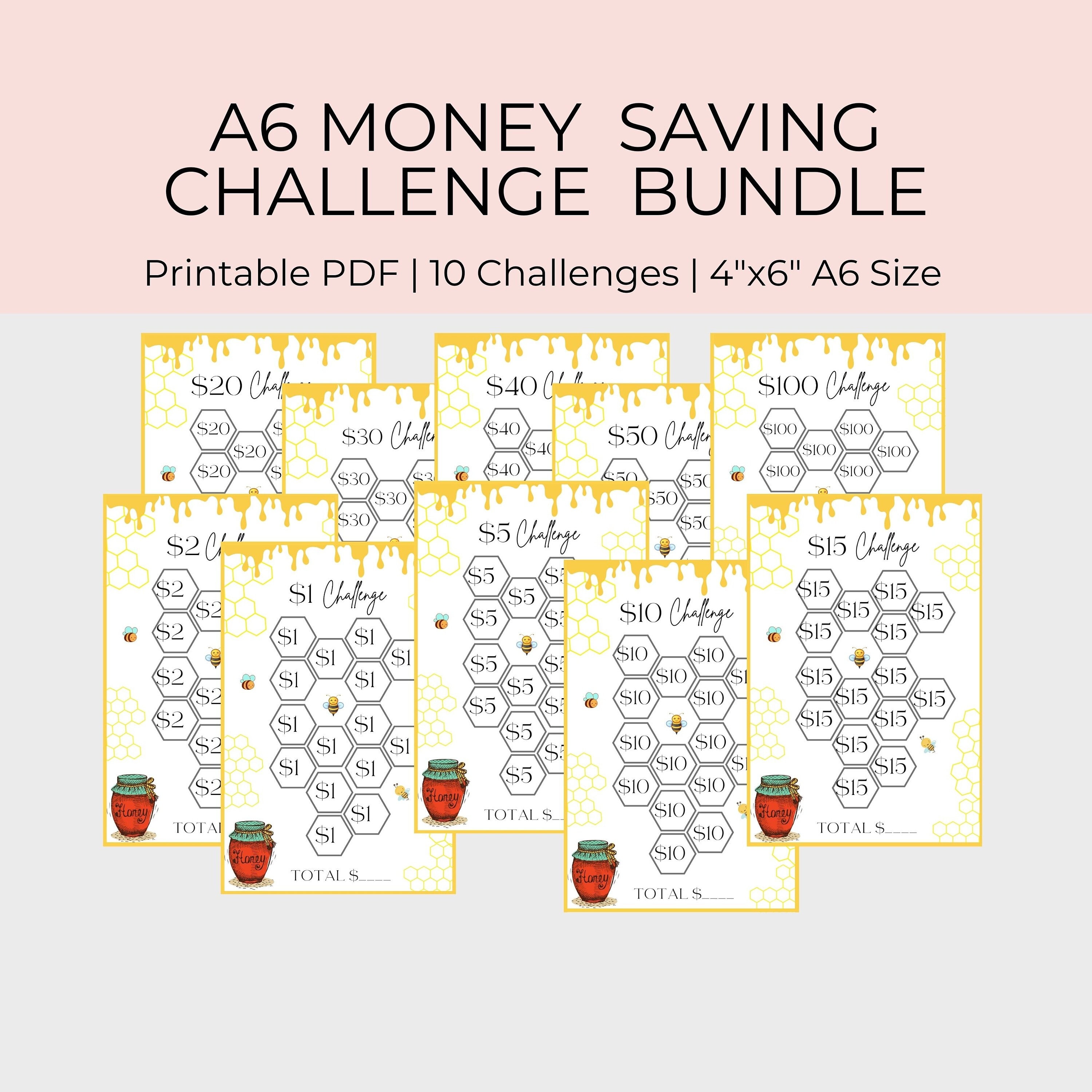 Money Saving Challenge, Saving Challenge Printable A6,minimalist Low ...