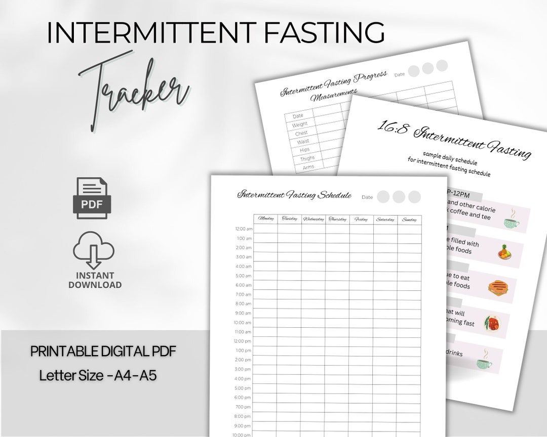 Intermittent Fasting,fasting Record,fasting Printable,fasting Log ...