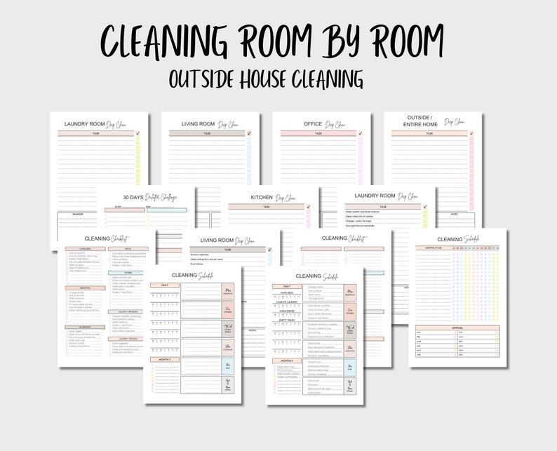 Cleaning Schedule, Cleaning Checklist, Cleaning Planner, Cleaning ...