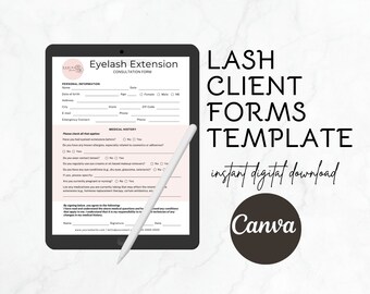 Lash Extension Client Intake & Waiver Form - Etsy