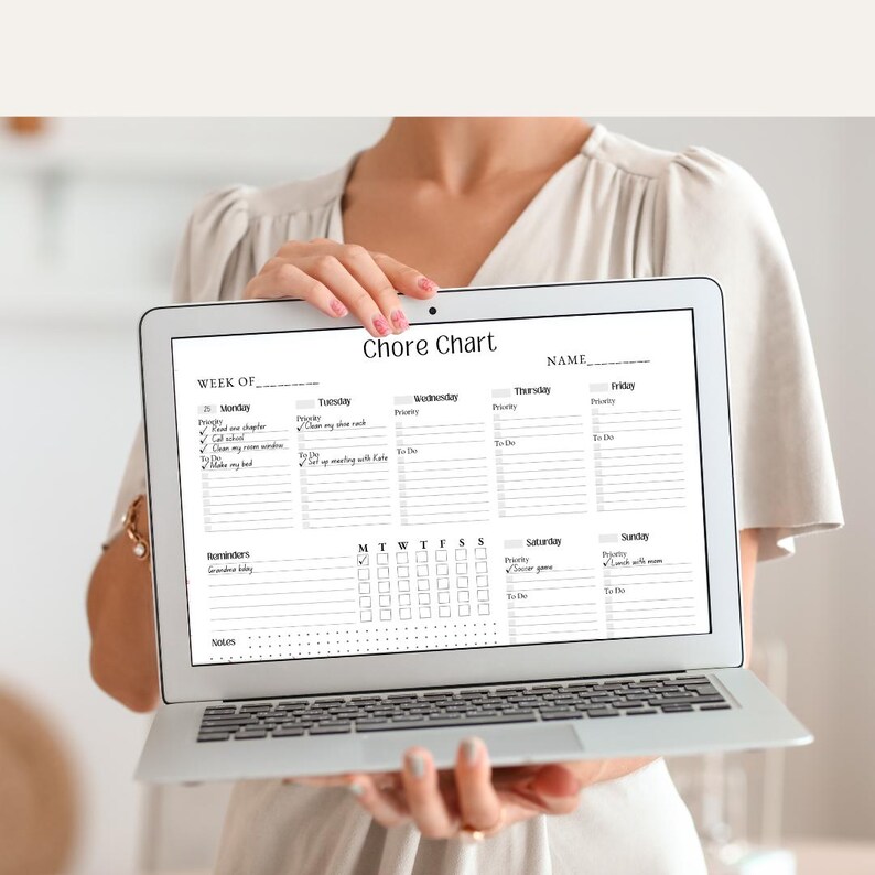 Chore Chart Printable, Family Chore Chart, Downloadable Chore, Chore List, Chore Chart Family ...