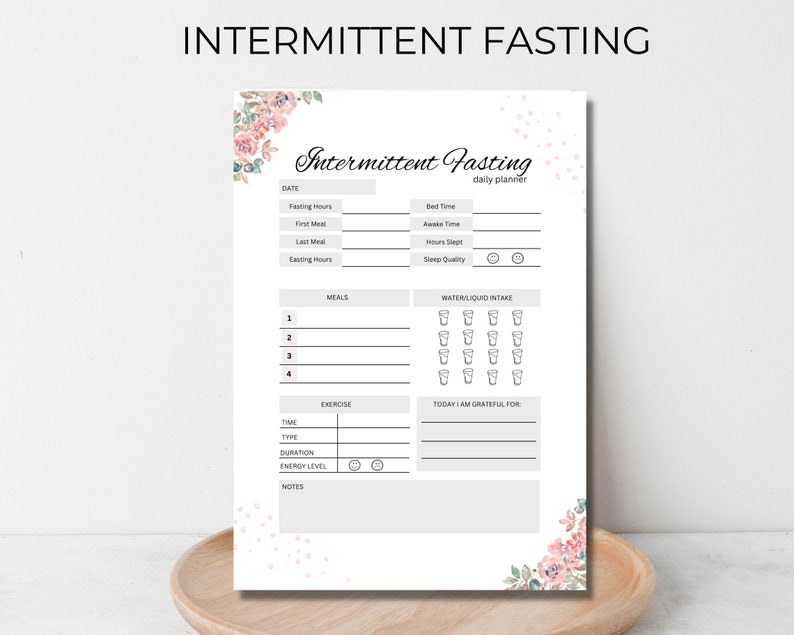 Intermittent Fasting Tracker Printable, Intermittent Fasting Chart ...