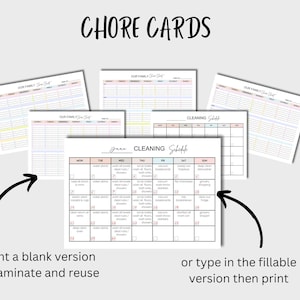 Editable ADHD Cleaning Checklist Bundle, ADHD Cleaning Planner, ADHD ...