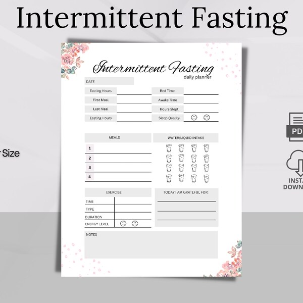 Intermittent Fasting Chart - Etsy