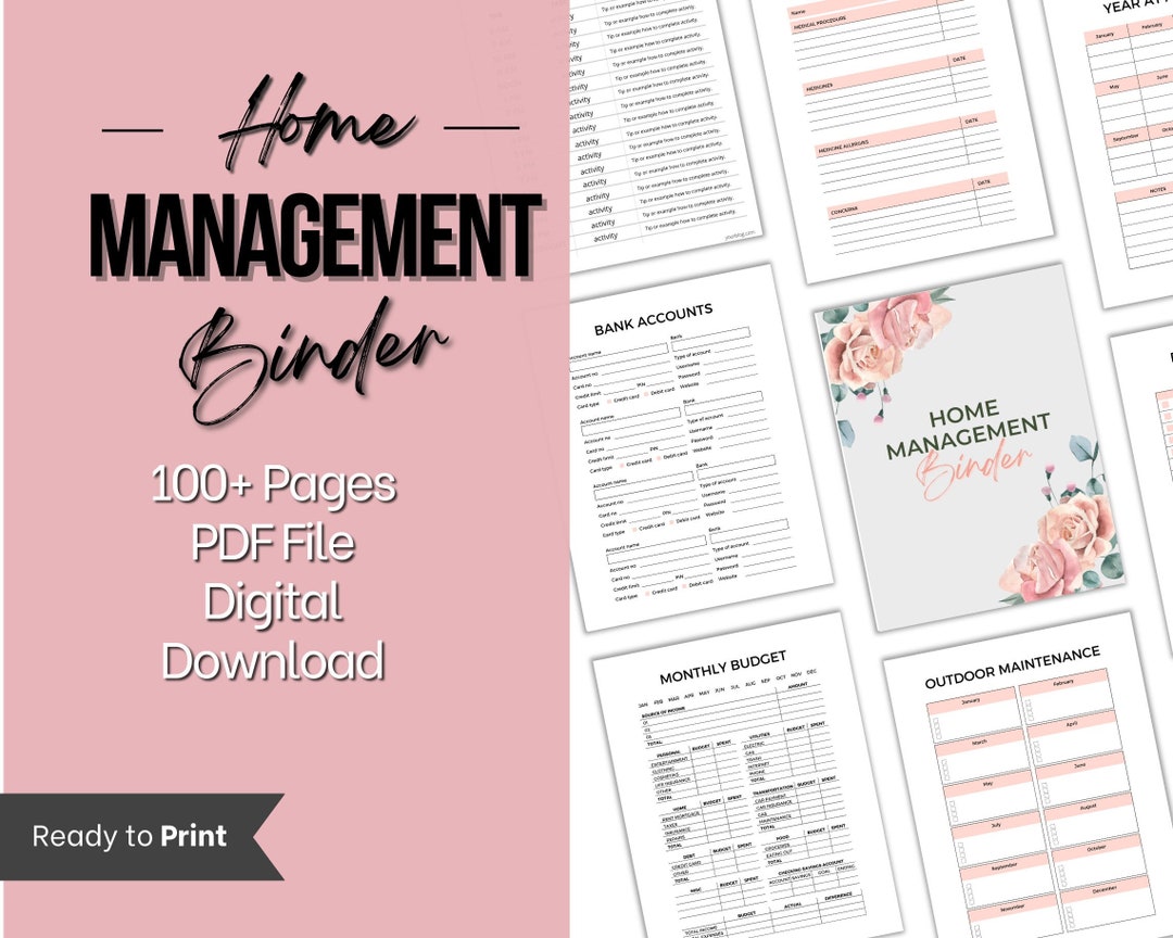 Household Binder, Home Management Binder Printable - Etsy