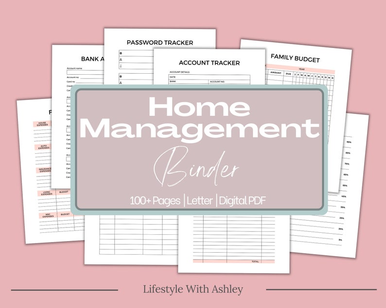 Household Binder, Home Management Binder Printable, Home Management ...