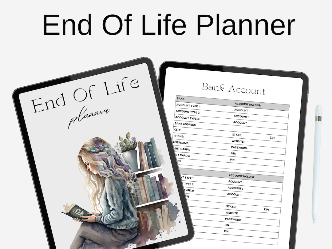 End of Life Planner: Estate Planning, Last Wishes (printable Digital ...