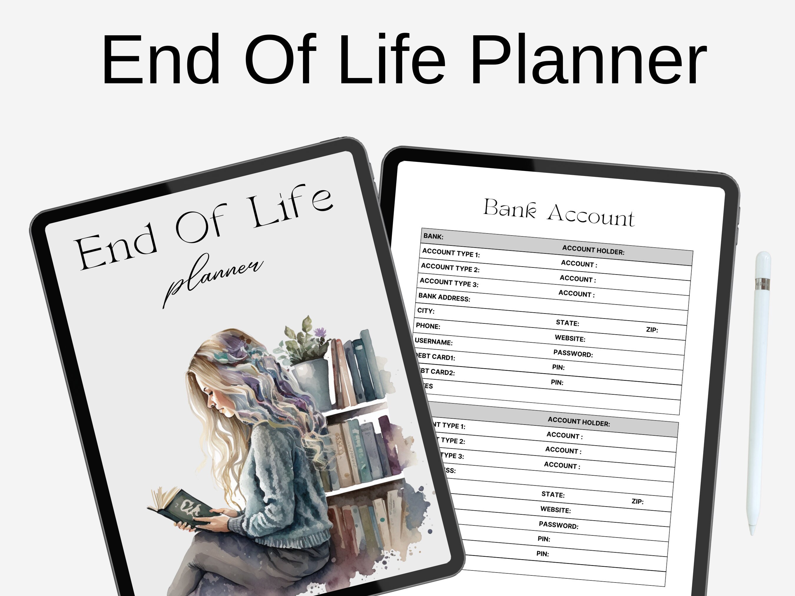 End of Life Planner: Estate Planning, Last Wishes (printable Digital ...