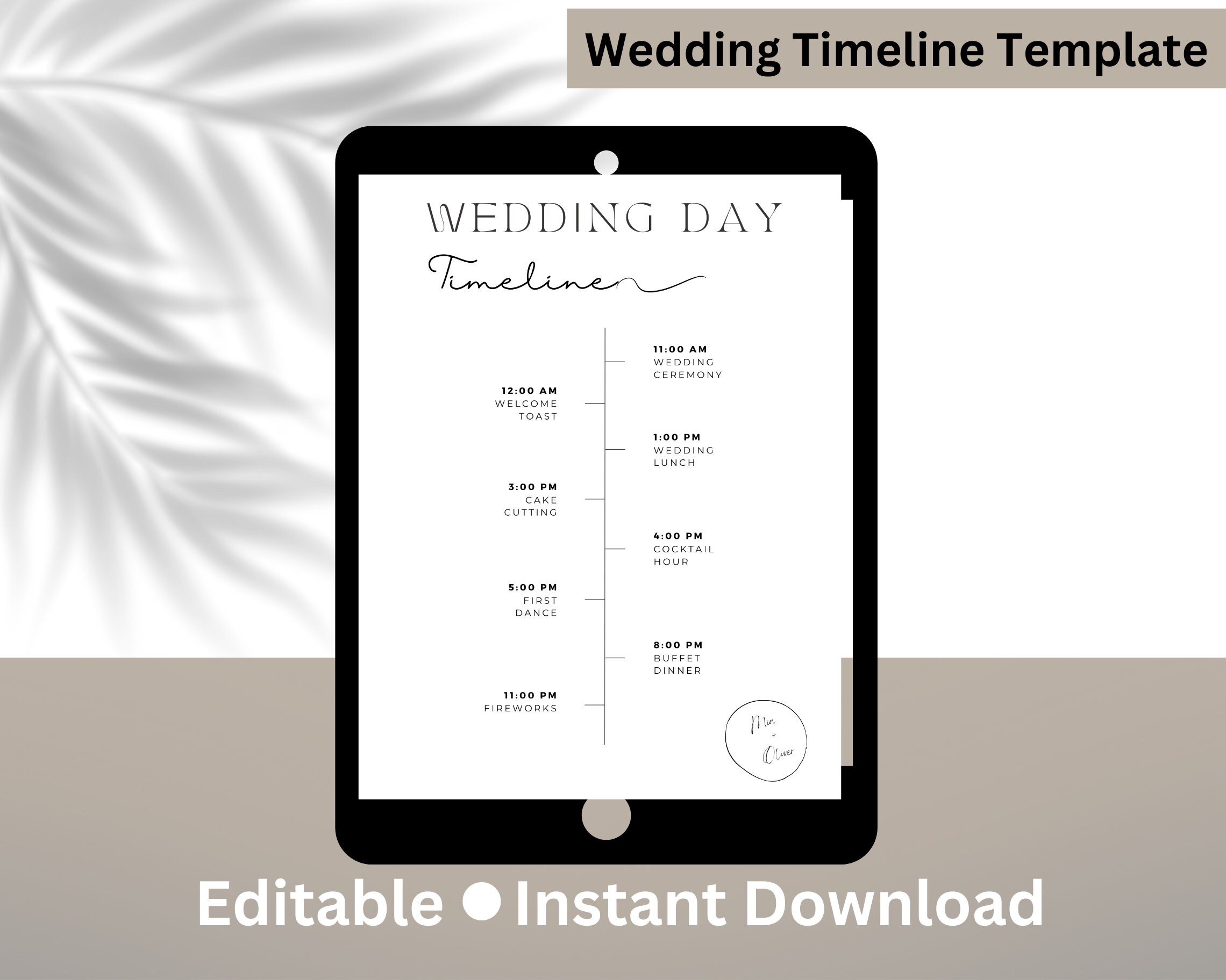 Wedding Timeline Checklist,wedding Timeline Template,wedding Program ...
