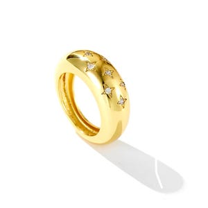 18K Gold Star Ring - Etsy