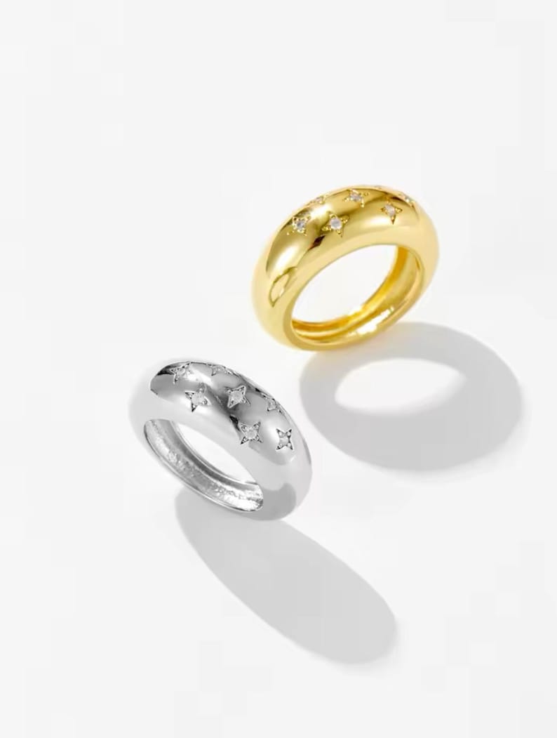 18K Gold Star Ring - Etsy