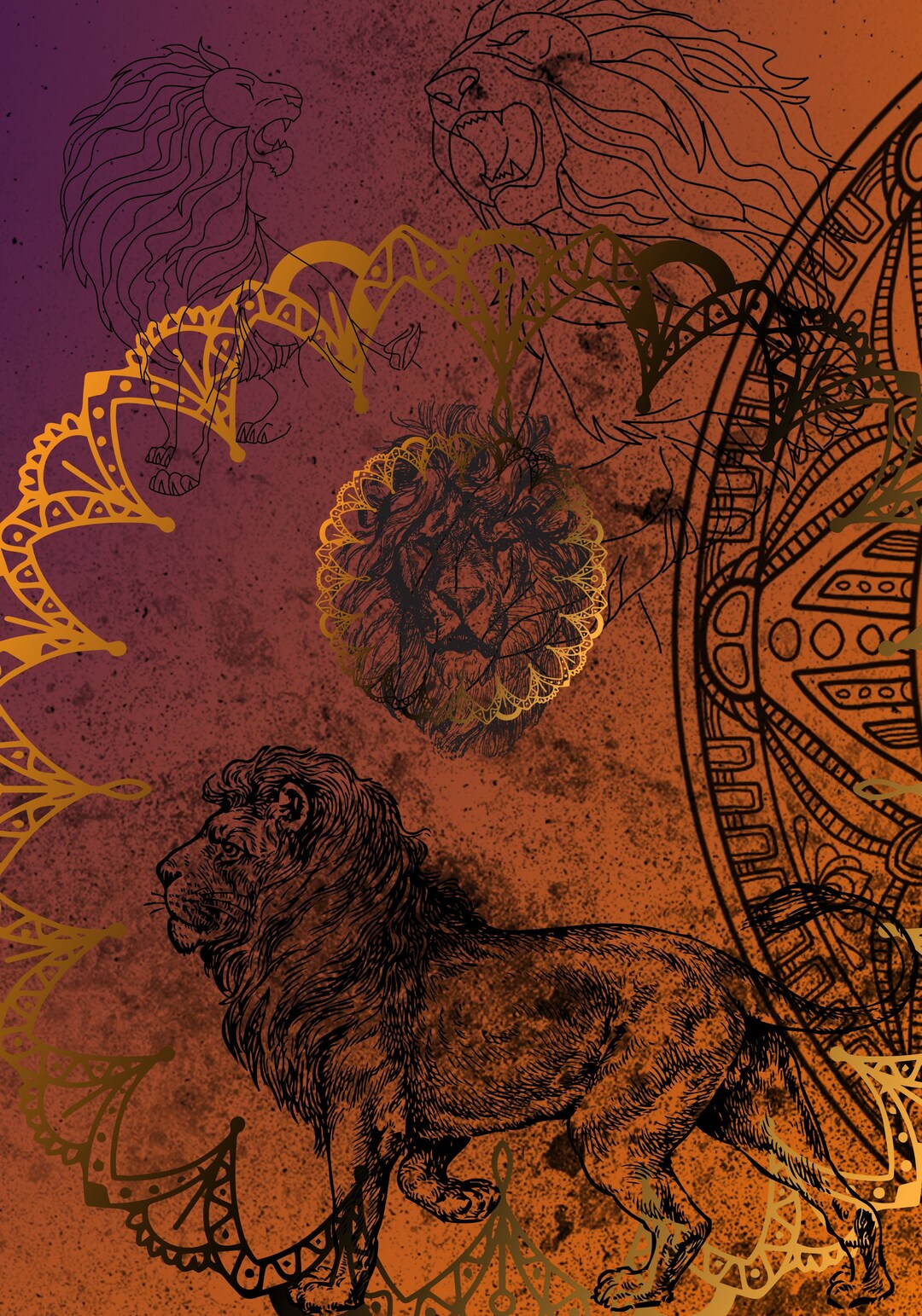 Lion Oracle Downloadable Digital Art - Etsy