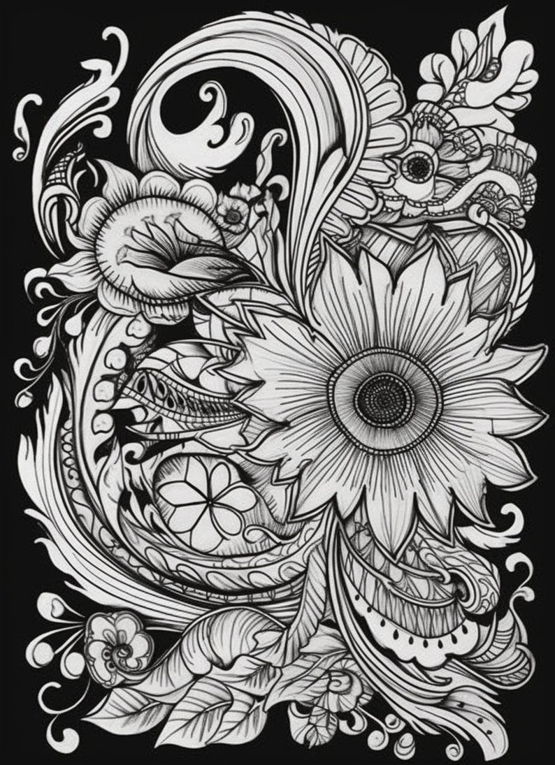 Tattoo Design Adult Coloring Book 50 Printable Coloring - Etsy