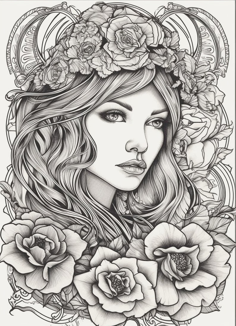 Tattoo Design Adult Coloring Book 50 Printable Coloring - Etsy
