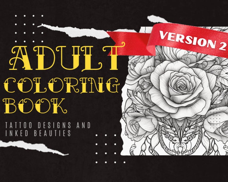 Tattoo Design Adult Coloring Book 50 Printable Coloring - Etsy