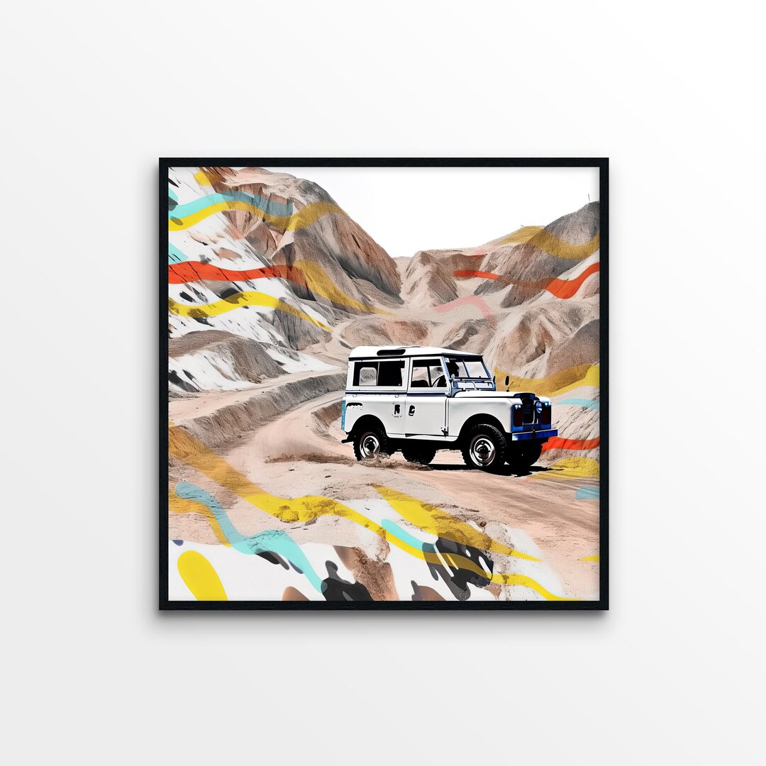 Land Rover Vintage Wall Art Illustration Prints Wall Art for Kids Boys ...