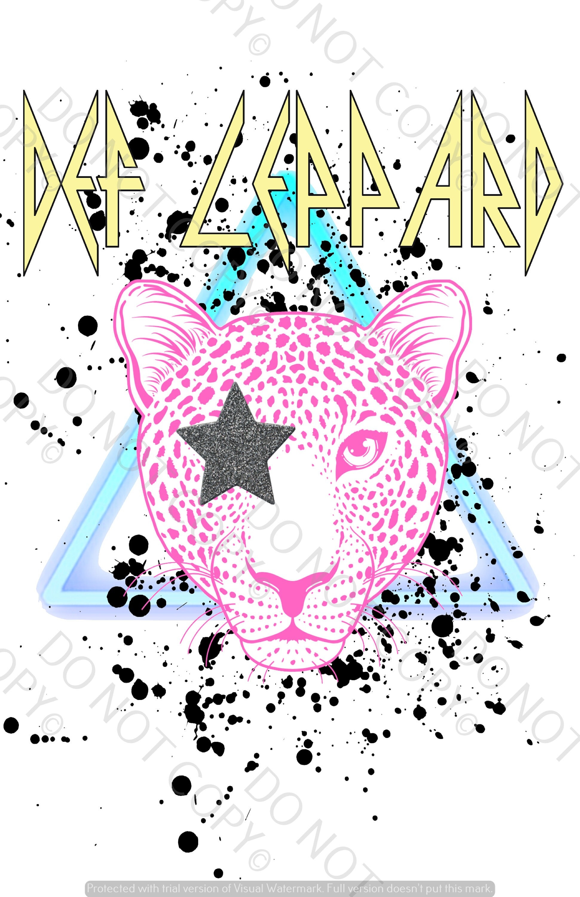 Def Rock Band Hair Band Vintage Western Boho Rustin Fun Neon Cheetah ...