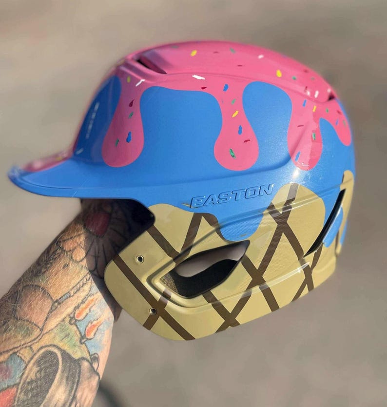 Baseball Softball Custom Painted Unique Helmets Ice Cream Paint Job ...