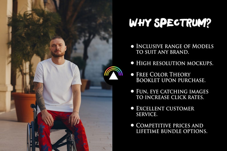 Colorful Rainbow Disability Mockup Mens T Shirt Mockup White - Etsy