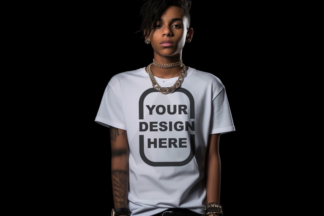 Hip Hop Rapper Themed Shirt Mockup With Bling White Shirt - Etsy